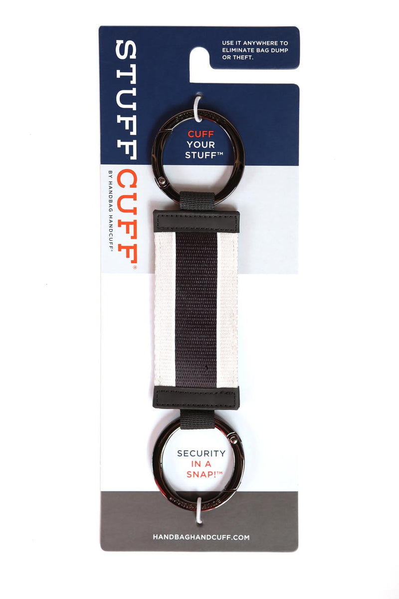 Stuff Cuff® - Black & Grey Stripe – Handbag Handcuff - /products/stuff ...
